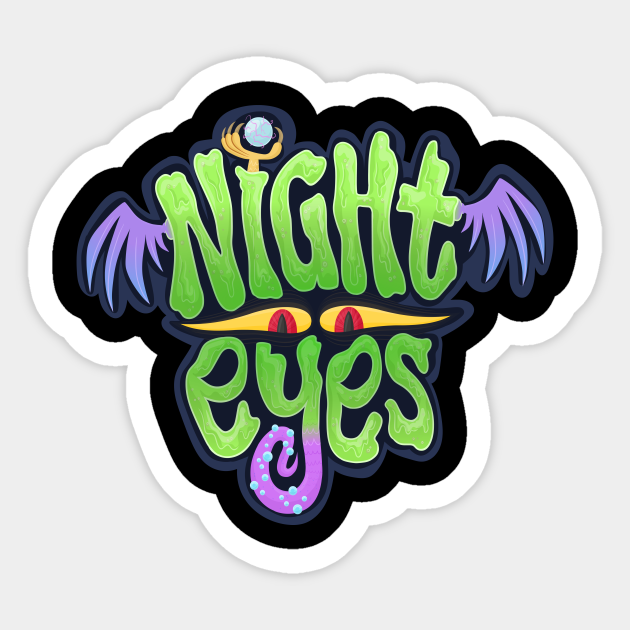 'Night Eyes' Logo - Mukpuddy - Sticker | TeePublic