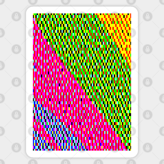 Retro Rad Pixel Art Color Waves - Retro - Sticker | TeePublic