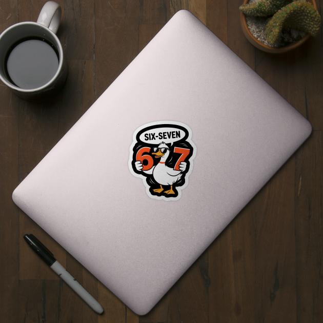 67 Duck Six Seven Gen Alpha Slang Goose - Funny Duck Meme - Sticker ...