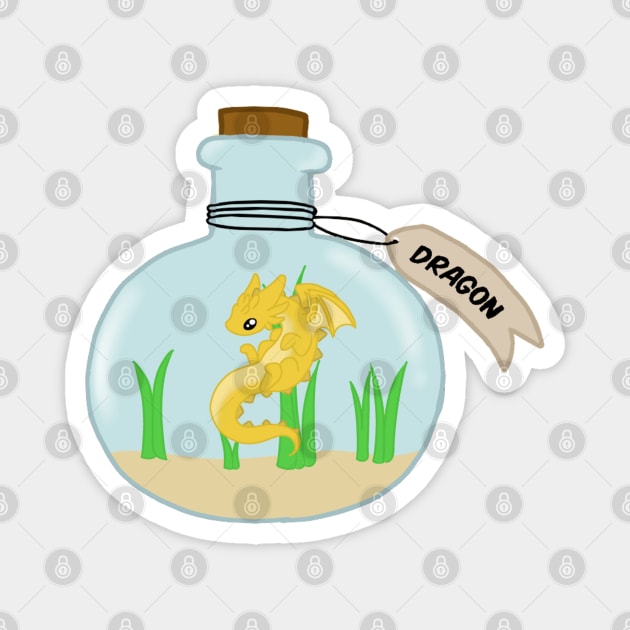 little yellow dragon - Chibi - Magnet | TeePublic