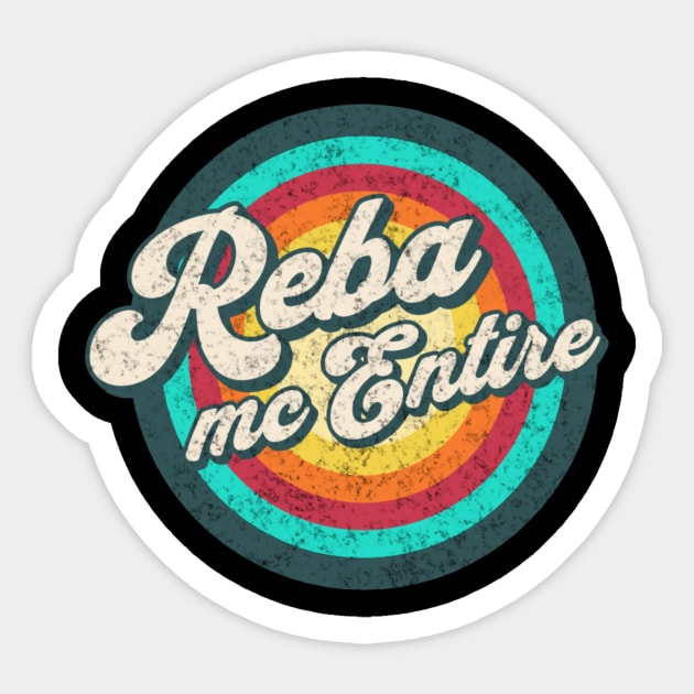 reba/ name in rainbow circle - Outlaw - Sticker | TeePublic