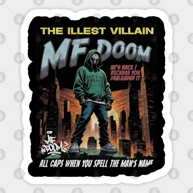 MF Doom All Caps Vintage - Mf Doom - Sticker | TeePublic