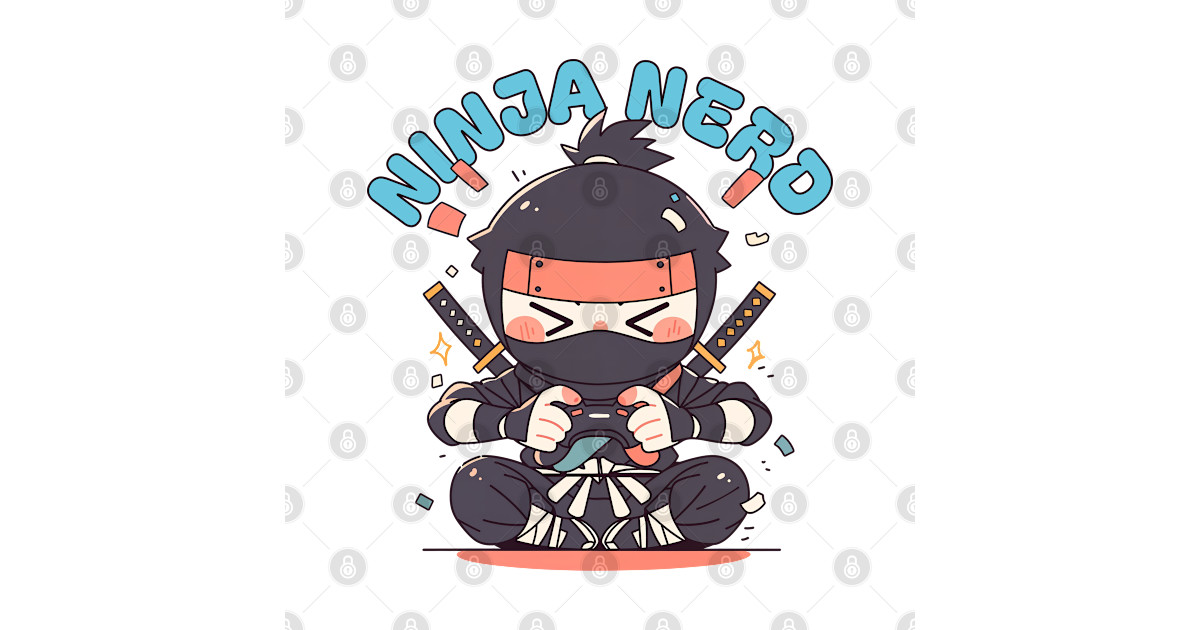 Kawaii Ninja Nerd: Cute Gamer Ninja Design - Gamer - T-Shirt | TeePublic