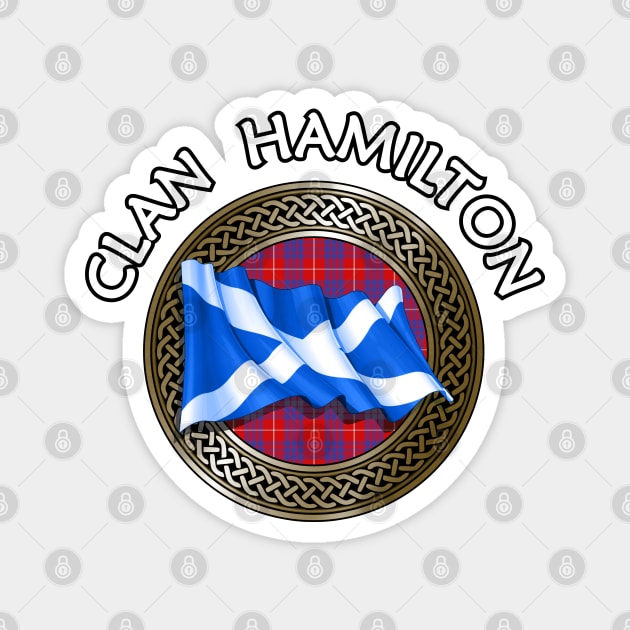 Clan Hamilton Crest & Tartan Knot - Hamilton - Magnet | TeePublic