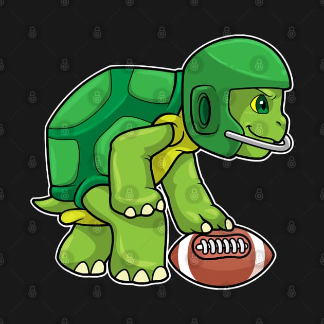 Turtle at Sports with Football & Helmet - Turtle At Sports With ...