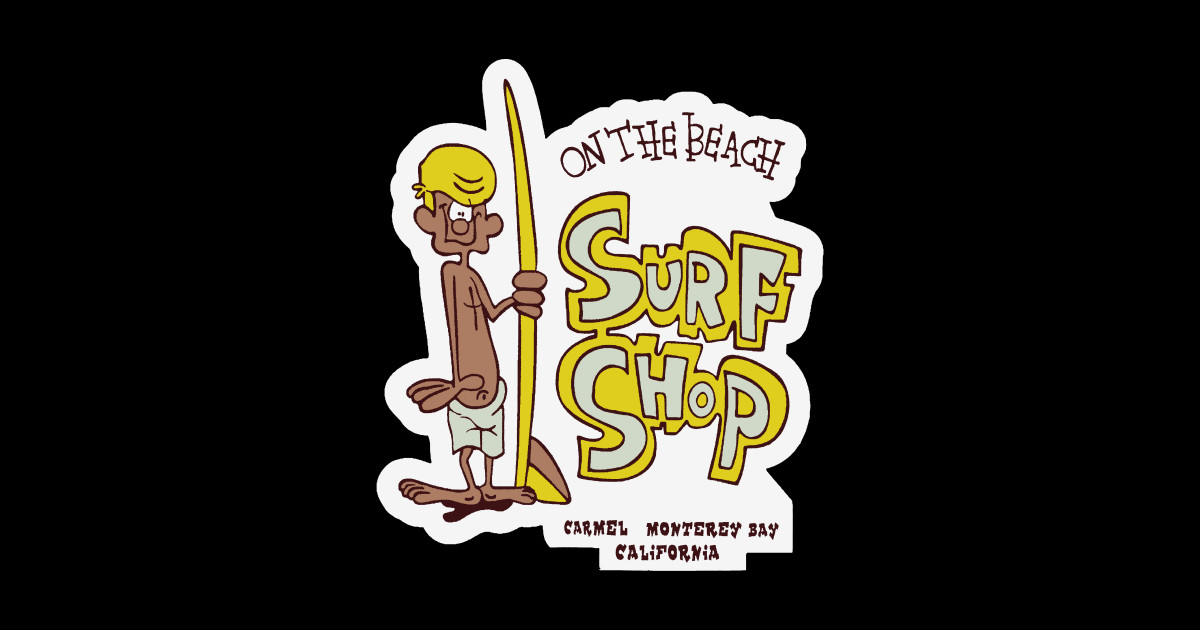 On the Beach Surf Shop - Surfing - Sticker | TeePublic