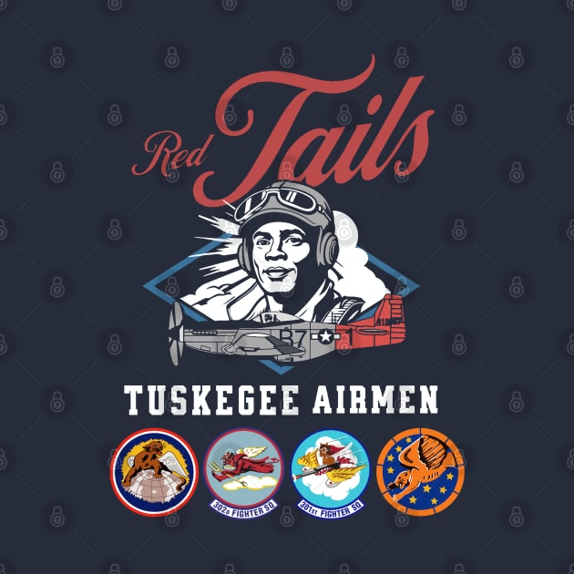 Tuskegee Airmen Red Tails Squadron Patches - Tuskegee Airmen - T-Shirt ...