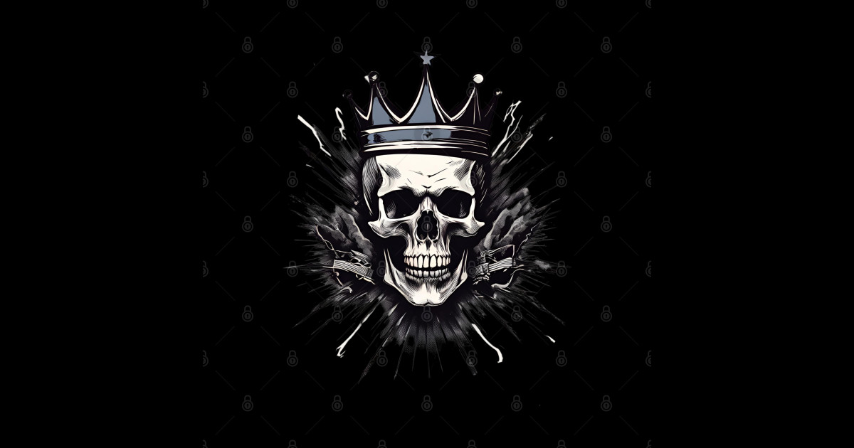 Spiky Skull with Regal Crown Edgy Design - Halloween Gifts - Sticker ...