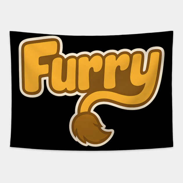 Simple Furry Lion Tail Sign - Furry - Tapestry | TeePublic