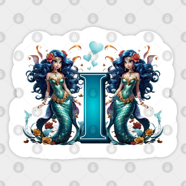 Mermaid Alphabet The Letter I - Alphabet Letters - Sticker | TeePublic