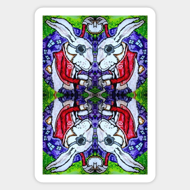 White Rabbit PATTERN - Artjwb - Sticker | TeePublic