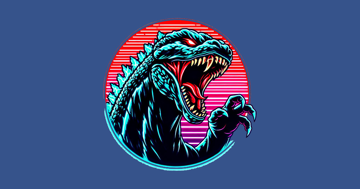 Neon Zilla - Godzilla - T-Shirt | TeePublic