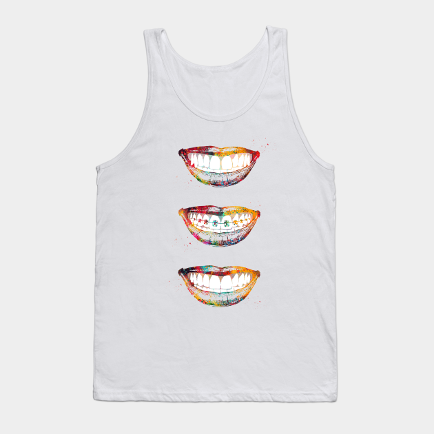 Before, with and after braces - Braces - Tank Top | TeePublic