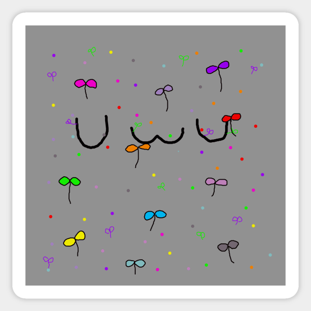 uwu kawaii plant pride - Kawaii - Sticker | TeePublic