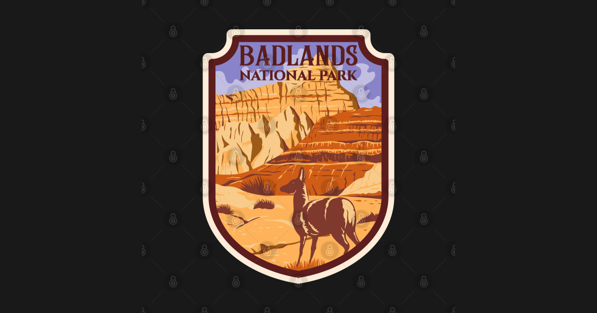 Badlands National Park Emblem - Badlands National Park - T-Shirt ...