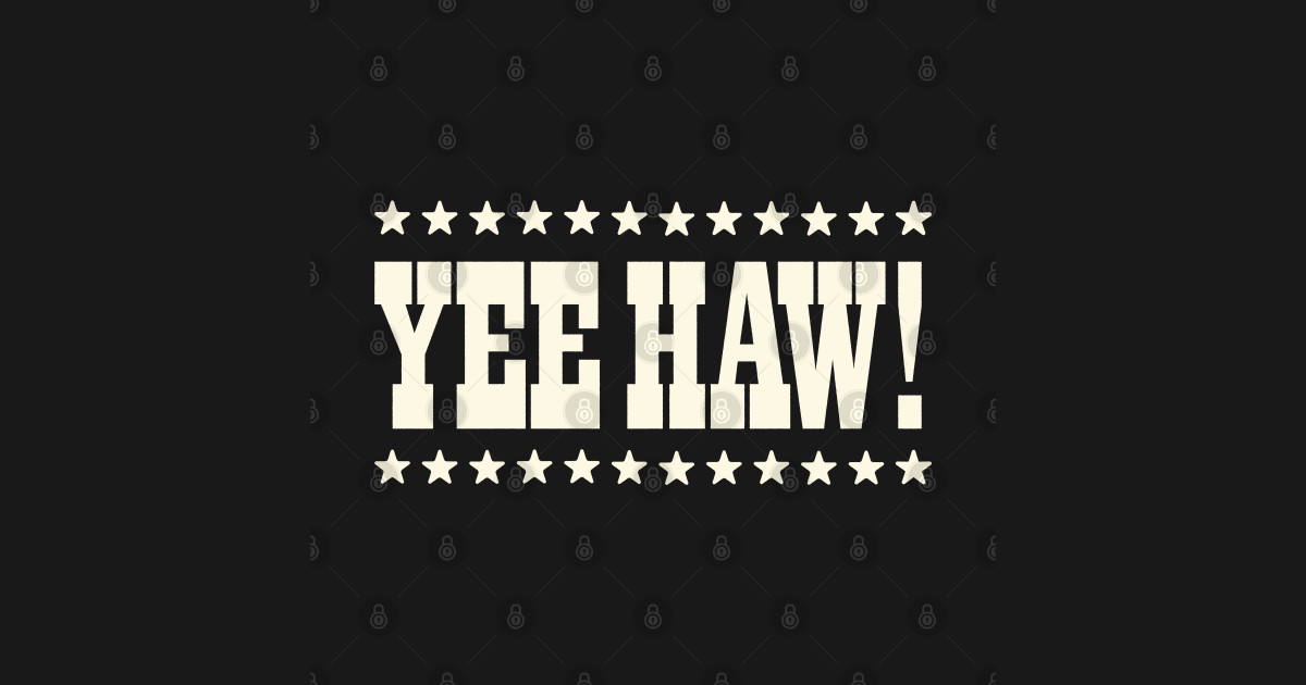 Yee Haw Western Star Typography - Cowboy Aesthetic - T-Shirt | TeePublic