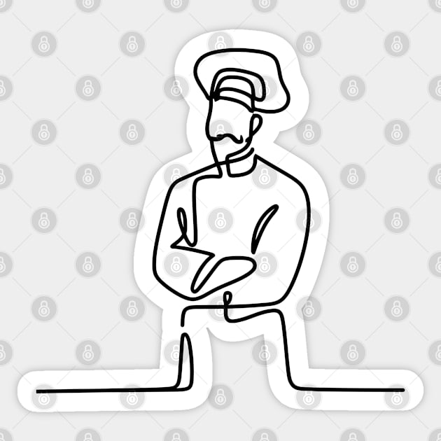 Chef Line Drawing - Chef - Sticker | TeePublic