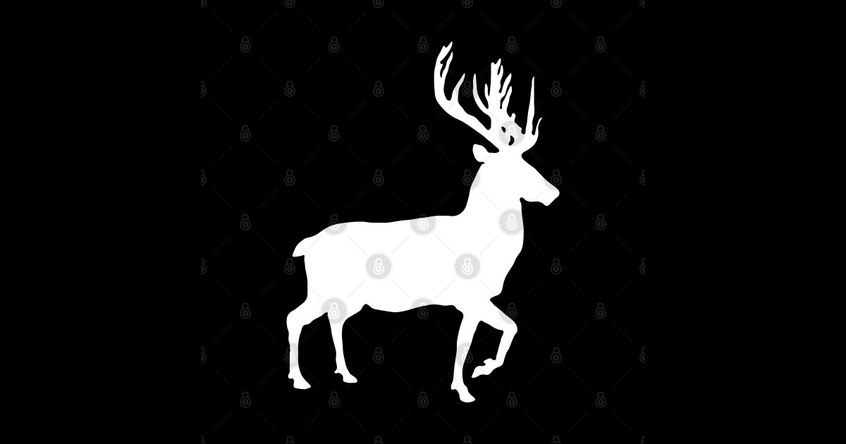 White Coloured Scottish Stag Silhouette - Scotland - Sticker | TeePublic