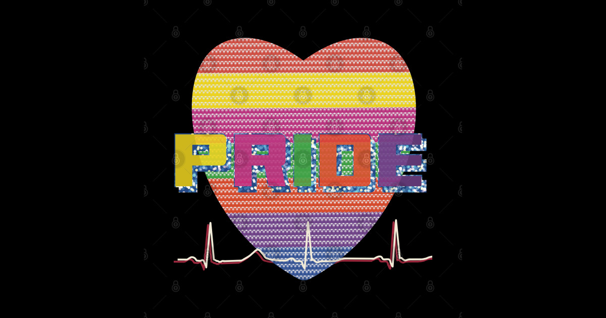 Pride Heart Beat - Pride Rainbow Heart Beat Design - Sticker | TeePublic