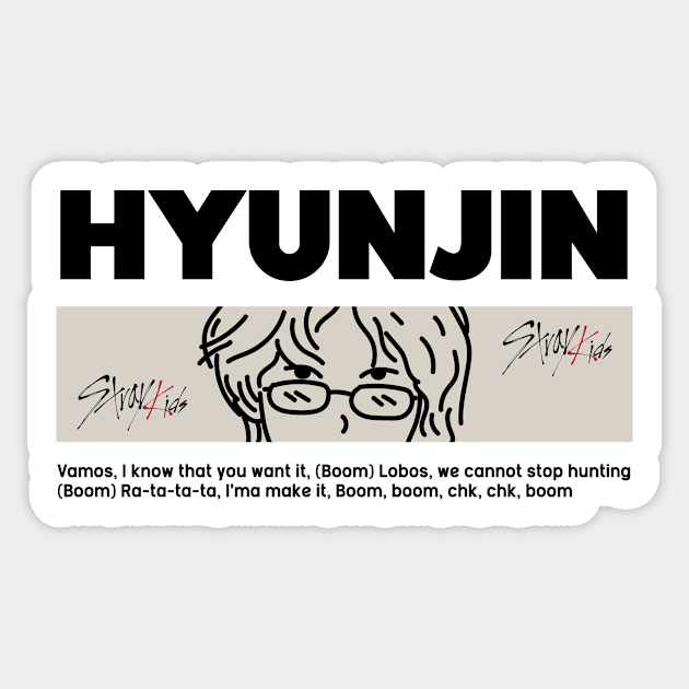 Hyunjin Stray Kids - Kpop - Sticker | TeePublic