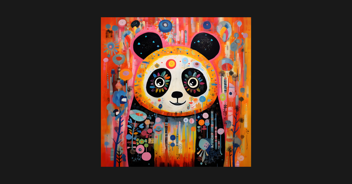 Wild Flower Panda Abstract flowers and shapes - Abstract Panda - T ...