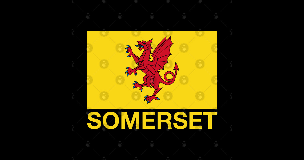 Somerset County Flag - England - Somerset County Flag - Sticker | TeePublic