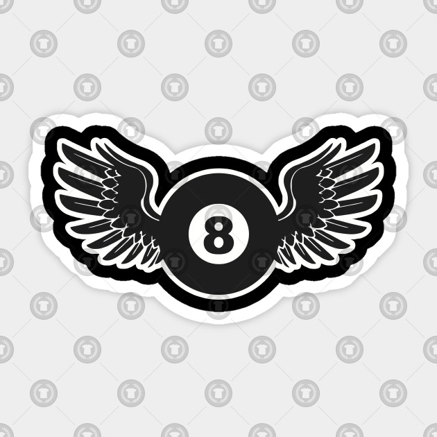 FLYING 8 BALL - Flying 8 Ball - Sticker | TeePublic