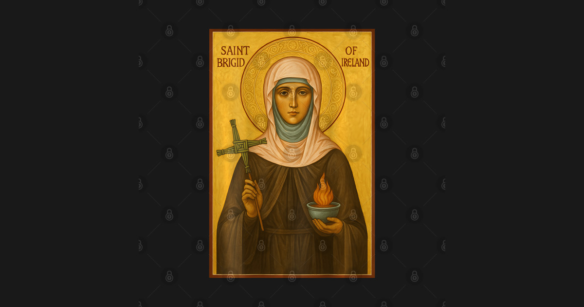 Orthodox St. Brigid Of Ireland Icon - Brigid Of Ireland - T-Shirt ...