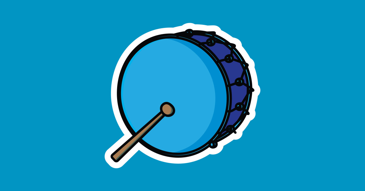 Drum Snare with Sticks Sticker vector illustration. Music instrument ...