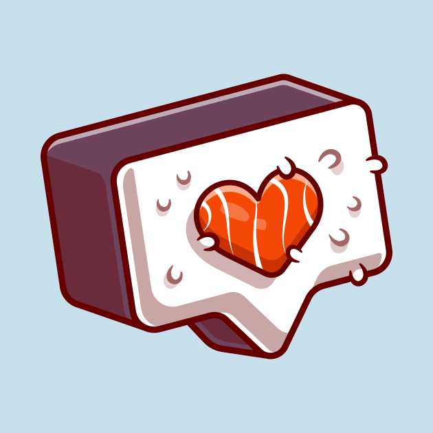 Sushi Love Symbol Cartoon - Sushi Love Symbol Cartoon - T-Shirt | TeePublic