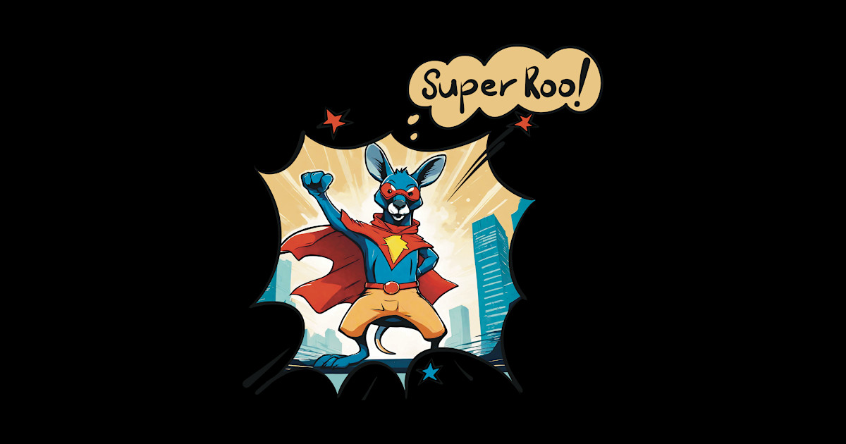 Super Roo Superhero Kangaroo - Kangaroo - Sticker | TeePublic