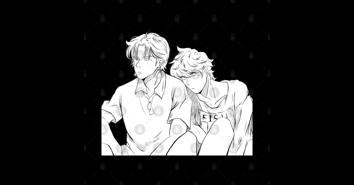 Banana Fish panel redraw (uncolored) - Banana Fish - Sticker | TeePublic