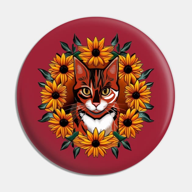 Calico Cat With Black-eyed susan Maryland State Tattoo Art - Maryland ...