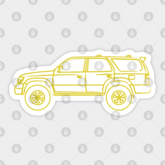 3rd gen 4runner Hilux surf outline yellow - Toyota 4runner - Sticker ...