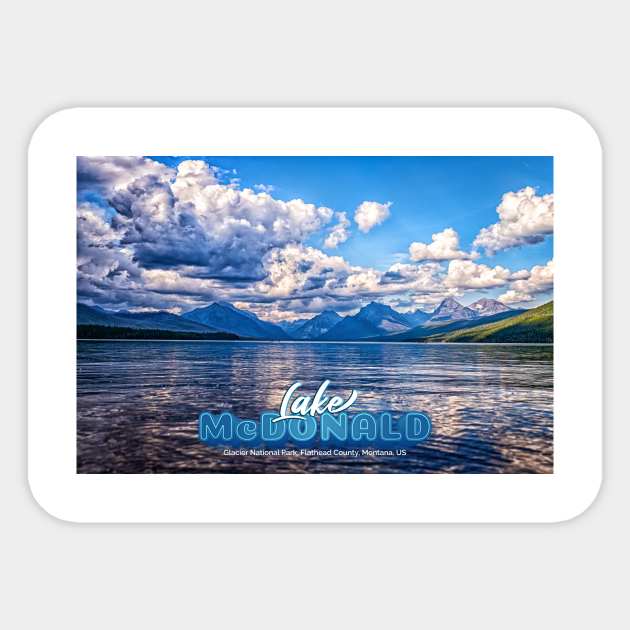 Lake McDonald Glacier National Park - Lake Mcdonald Montana - Sticker ...