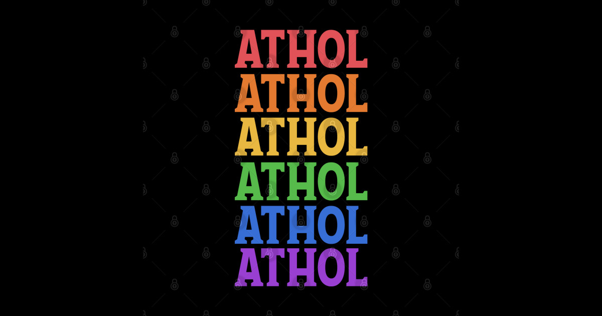 ATHOL RAINBOW TYPOGRAPHY - Athol - Sticker | TeePublic