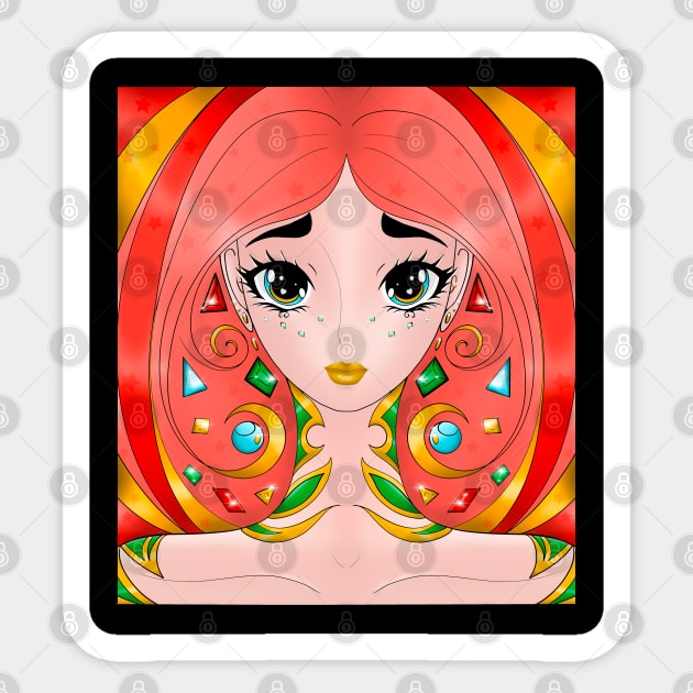 Anime Girl Manga Redhead - Manga Girl - Sticker | TeePublic