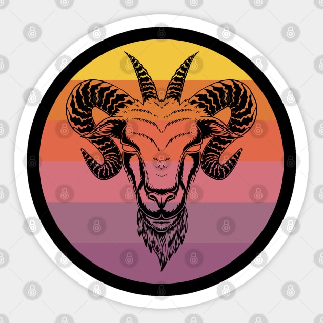 Vintage Goat Head - Goat Design - Sticker | TeePublic