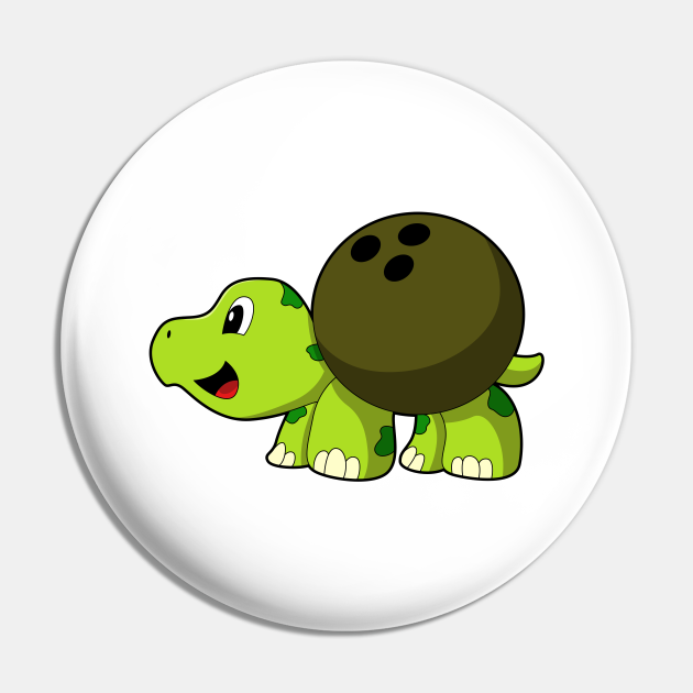 Turtle at Bowling with Bowling ball - Bowling - Pin | TeePublic