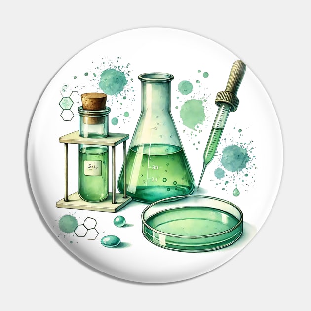 Erlenmeyer Flask, Test Tube, and Petri Dish Illustration – Scientific ...