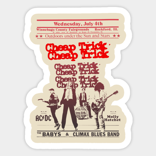 Cheap Trick concert poster - Cheap Trick - Sticker | TeePublic