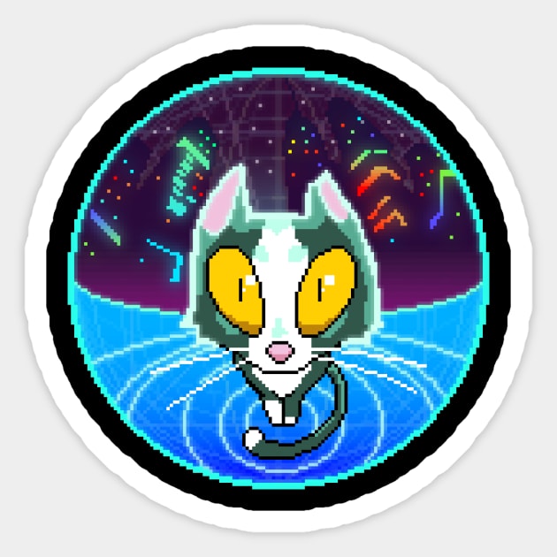 Cyberkitty Pixel Art - Cat - Sticker | TeePublic