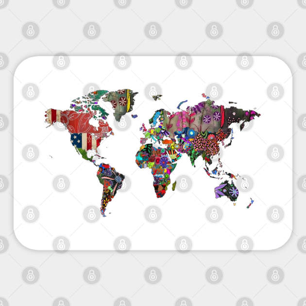 World Map - World Map - Sticker | TeePublic