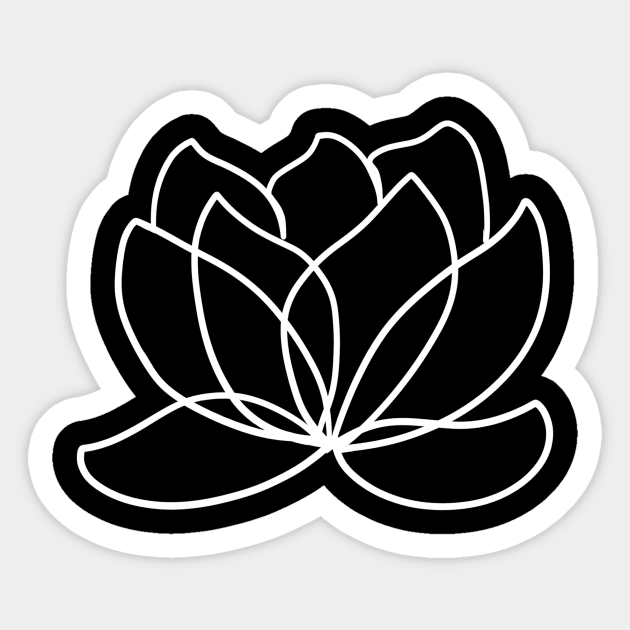One line Art Lily Flower - One Line - Sticker | TeePublic