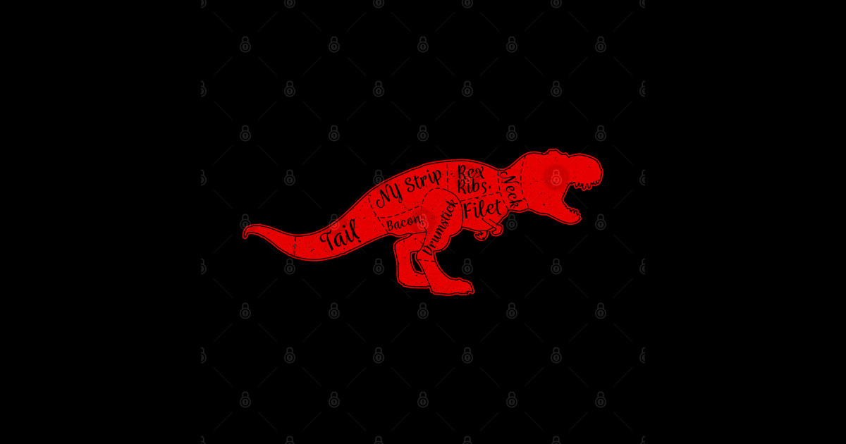Tyrannosaurus Rex Butcher's Guide - Dinosaur - Sticker | TeePublic