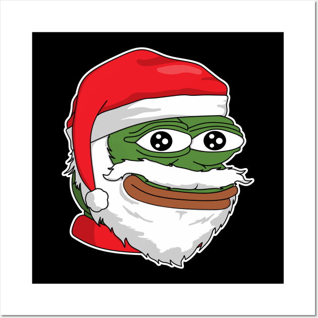 Santa Pepe FeelsOkayMan - White Outline - Pepe - Posters and Art Prints ...