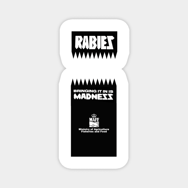Classic MAFF 1980s rabies logo - Rabies - Magnet | TeePublic