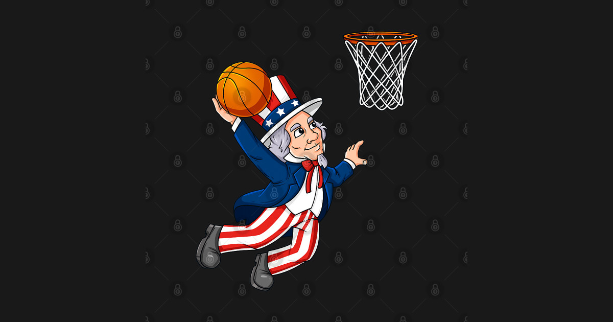 Basketball Uncle Sam 4th Of July Patriotic Dunking - Basketball Uncle ...