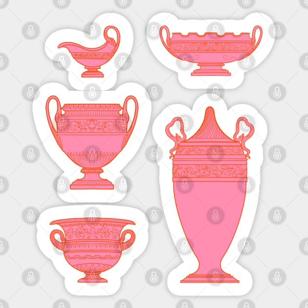 Ancient Pink Vases - Ancient - Sticker | TeePublic