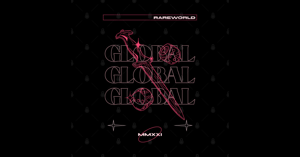 rare world , global - Global - Sticker | TeePublic